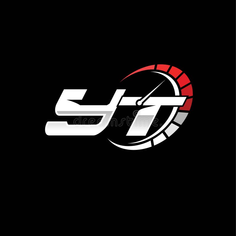 YT Logo Letter Speed Meter Racing Style Stock Vector - Illustration of ...
