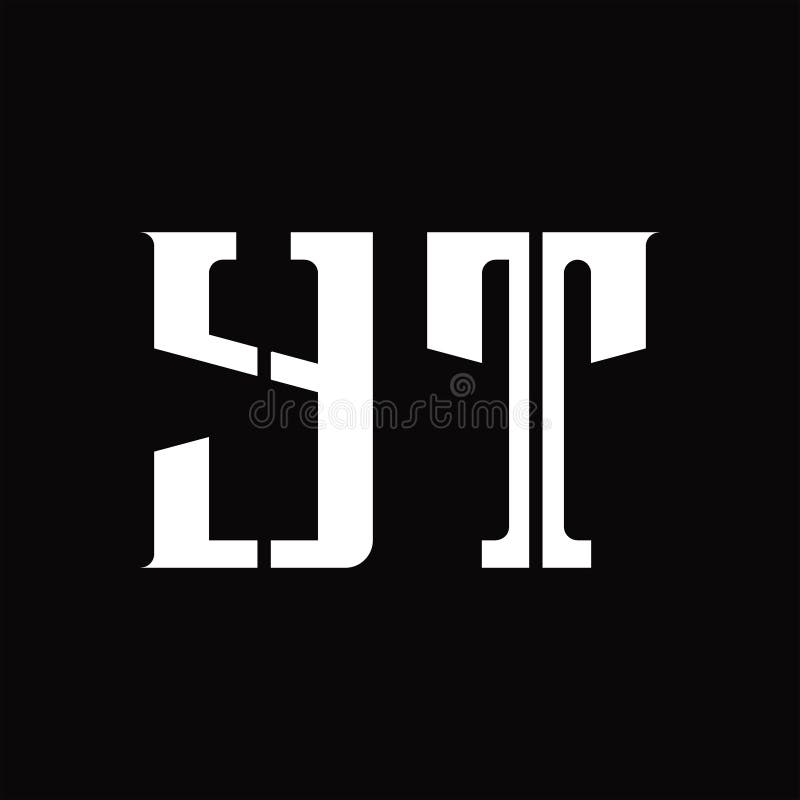 YT Logo Monogram with Middle Slice Design Template Stock Vector ...