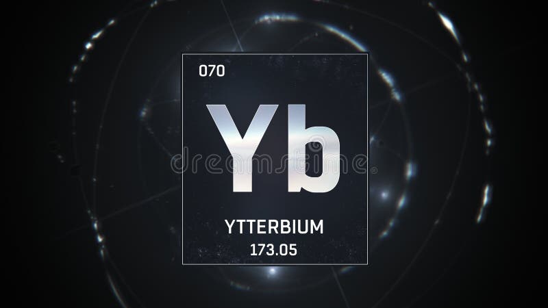 Ytterbium As Element 70 of the Periodic Table 3D Illustration on Silver ...