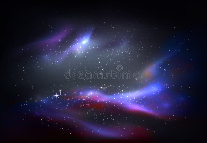 Yttre Rymd Och Galax, Kosmospanorama Vektor Illustrationer ...