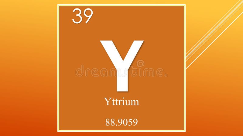 Yttrium Chemical Element Symbol on Orange Abstract Background Stock ...