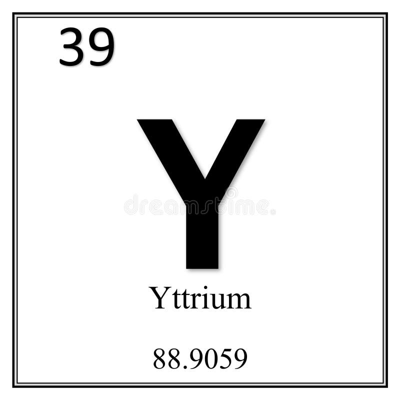 Yttrium Chemical Element Symbol on White Background Stock Illustration ...