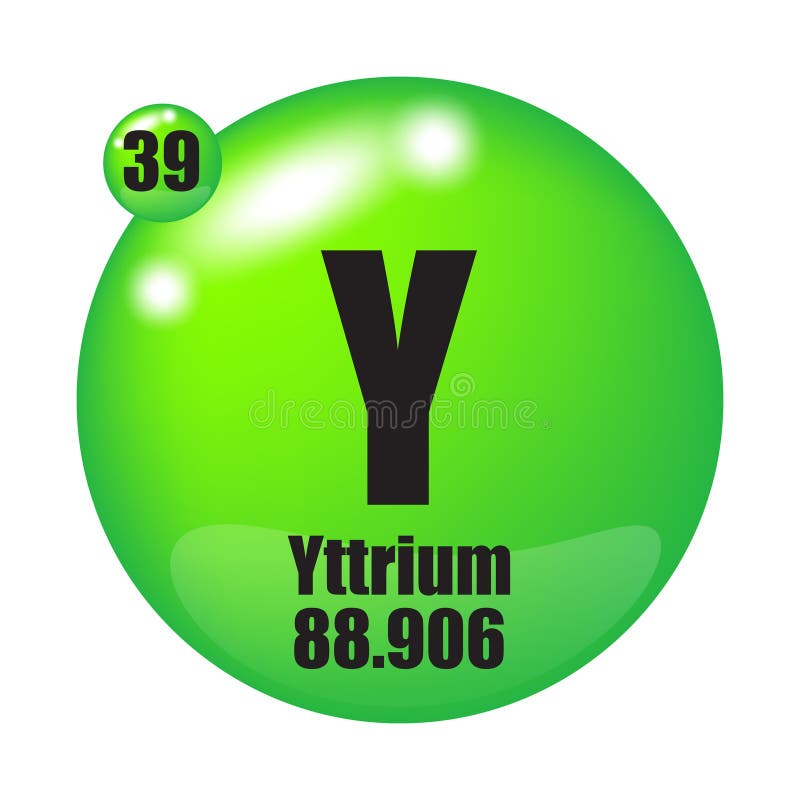 Yttrium Icon. Y Chemical Element. Atomic Number 39. Mass 88.906. Green ...