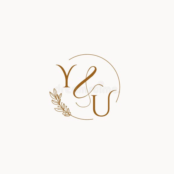 YU Initial Wedding Monogram Logo Stock Illustration - Illustration of ...