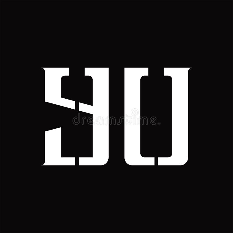 YU Logo Monogram with Middle Slice Design Template Stock Vector ...
