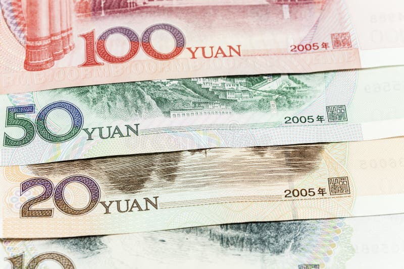 Yuan banknotes view stock image. Image of economic, closeup - 174884261