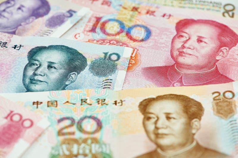 Fondo Chino Del Dinero En Circulación De Yuan Renminbi Foto de archivo ...