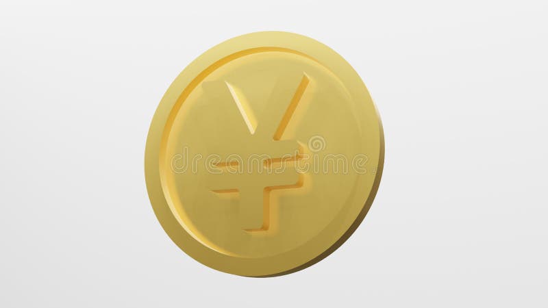 Yuan Currency Gold Coin , 3D Rendering Stock Illustration ...