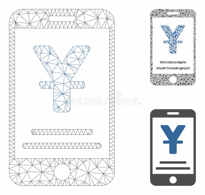 Yuan Mobile Payment Vector Mesh Carcass Model and Triangle Mosaic Icon ... Yuan Mobile Payment Vector Mesh Carcass Model and Triangle Mosaic Icon ...
