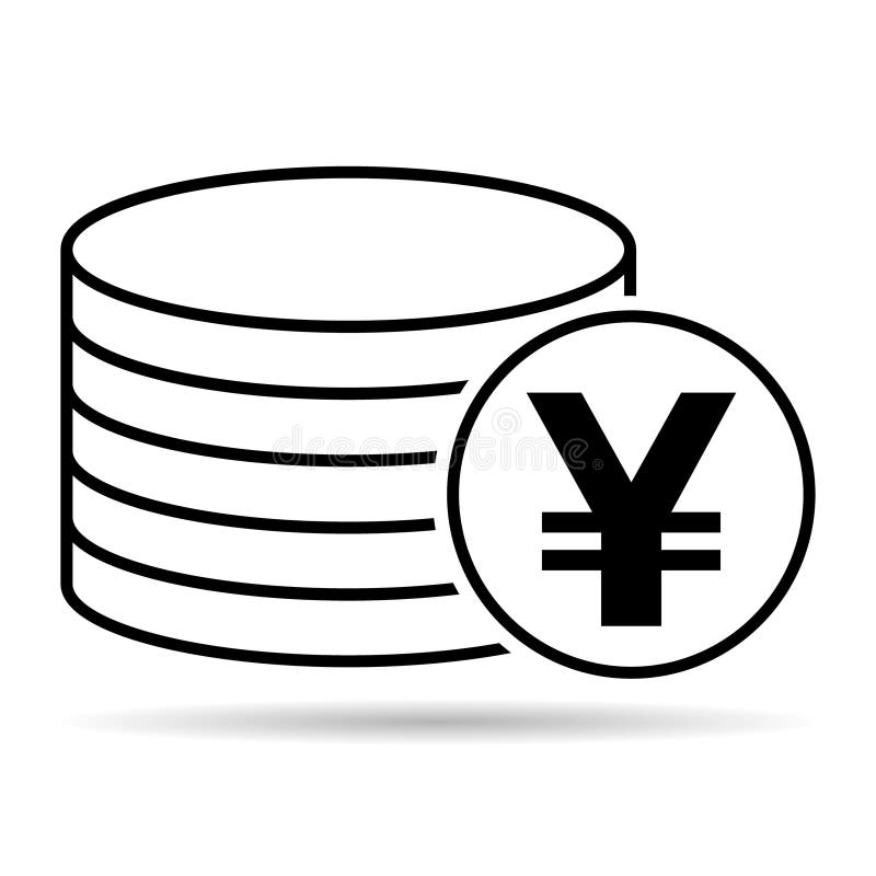 Yuan Stack Shadow Coin, Flat Icon Money Design, Cash Sign Vector ...