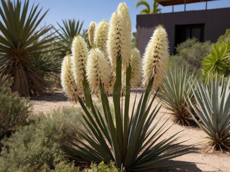 Yucca (Yucca Spp.) in the Garden Stock Illustration - Illustration of ...