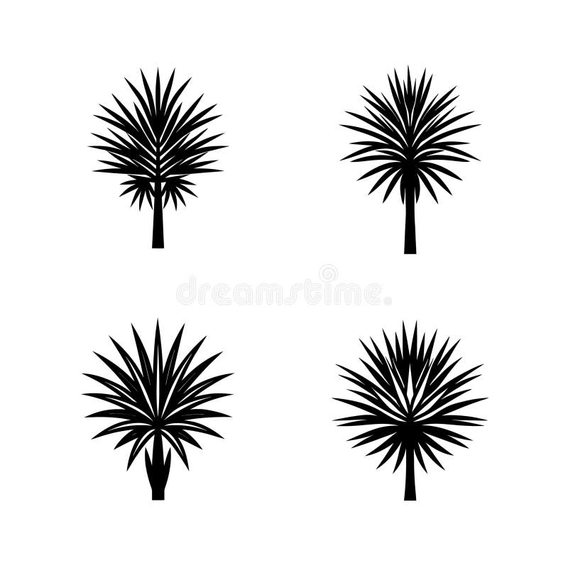 Yucca Vector Silhouette Art Illustration Bundle Stock Vector ...