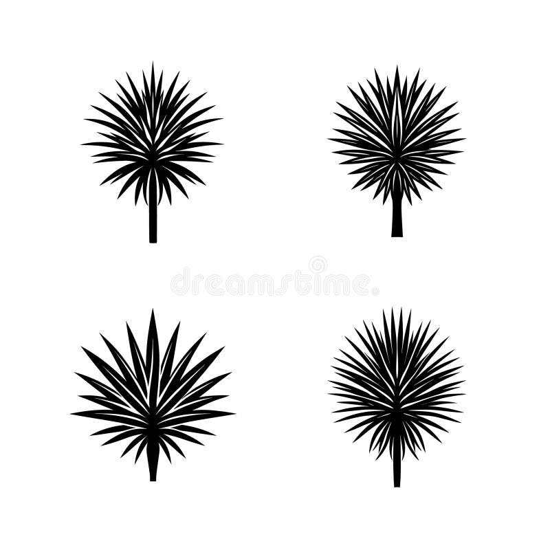 Yucca Vector Silhouette Art Illustration Bundle Stock Vector ...