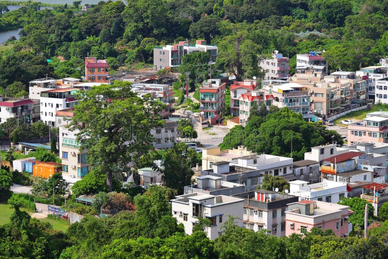Yuen Long District in Hong Kong Stock Photo - Image of village ...