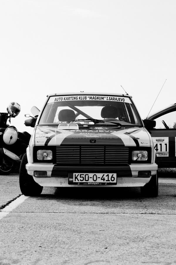 Yugo coral 55 at the race editorial photography. Image of auto - 282206947