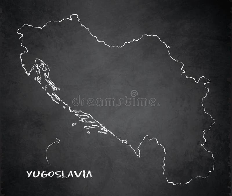 Yugoslavia Map Card Blackboard Chalkboard Stock Vector - Illustration ...