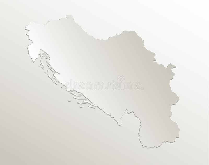 Yugoslavia Map Card Paper 3D Natural Blank Stock Vector - Illustration ...