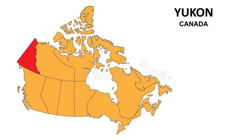 Yukon Map is Highlighted on the Canada Map with Detailed State and ...