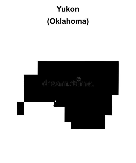Yukon outline map stock vector. Illustration of oklahoma - 357495887