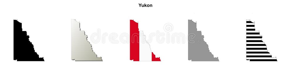 Yukon outline map stock vector. Illustration of icon - 385542916