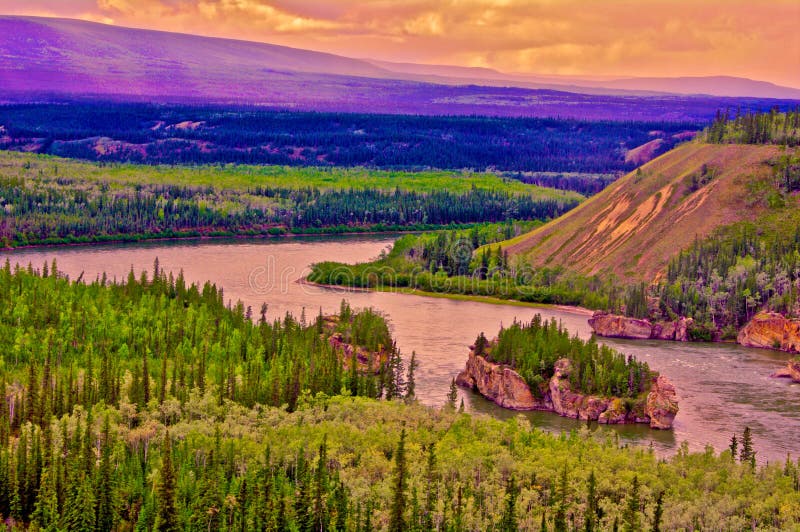 Yukon River, Canada, Northwest Yukon Territory Stock Image - Image of ...