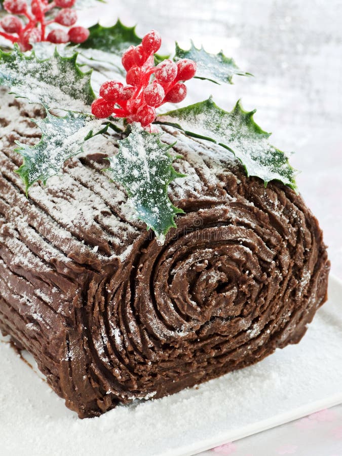 Yule log stock photo. Image of holiday, decoration, green - 16687440