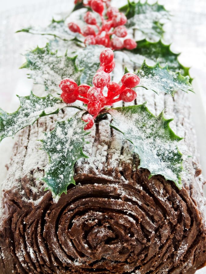 Yule log stock image. Image of plate, frosted, baked - 16721477
