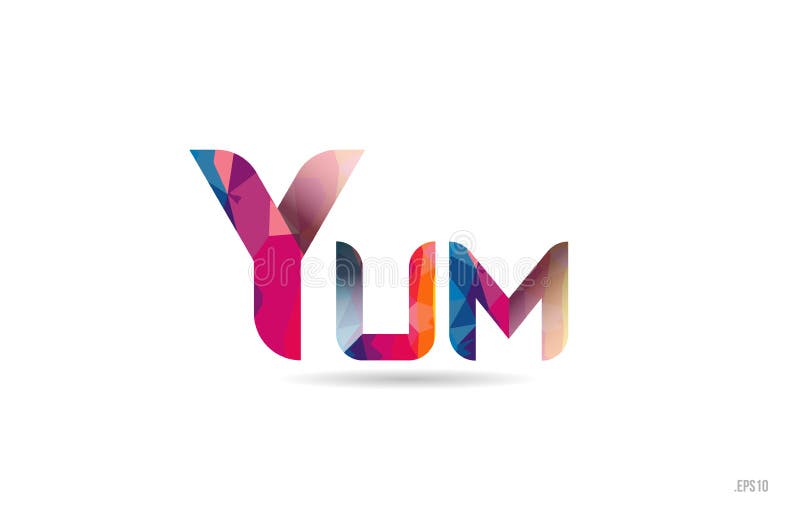 Yum Colored Rainbow Word Text Suitable for Logo Design Stock Vector ...