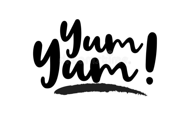 Yum Yum Stylish Typography Text Lettering Phrase Vector Design Stock ...