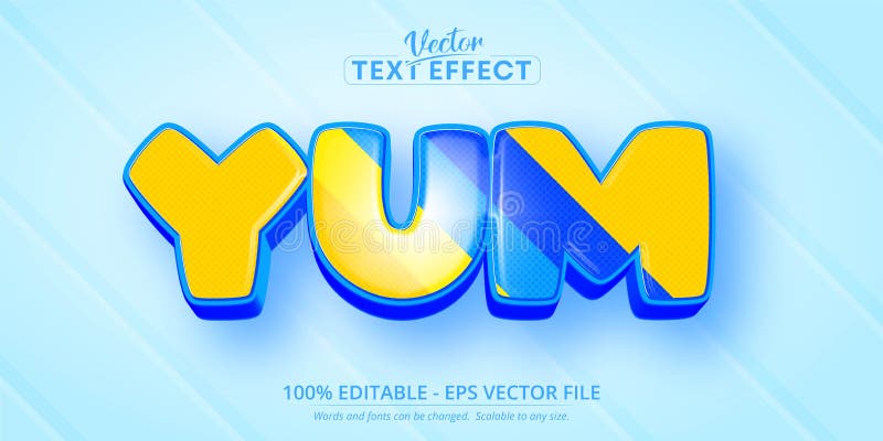 Yum Text, Cartoon Style Editable Text Effect Stock Vector ...