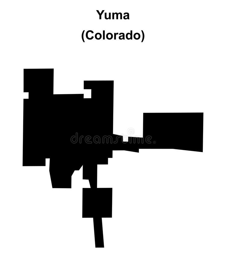 Yuma outline map stock vector. Illustration of detailed - 387018146