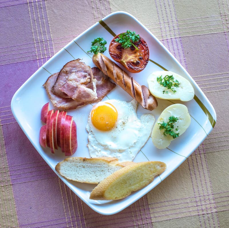 Yummy Big Breakfast stock image. Image of pepper, bacon - 64517119