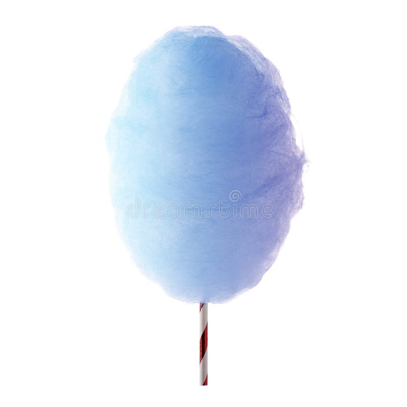Yummy Blue Cotton Candy Isolated on White Stock Photo - Image of candy ...
