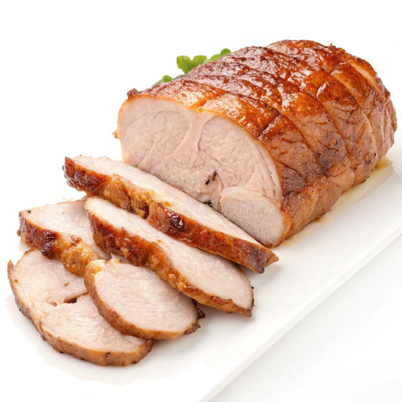 Yummy Cantonese Roast Pork on White Background Stock Illustration ...