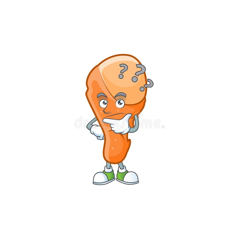 Yummy Chicken Thigh with Thinking Character Shape Stock Vector ...