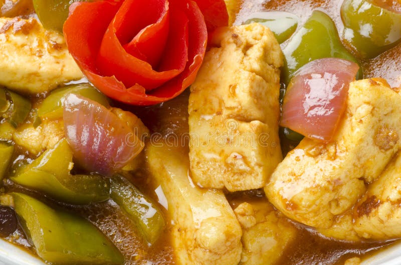 Yummy Chilli Paneer with Boiled Rice Stock Photo - Image of makhani ...