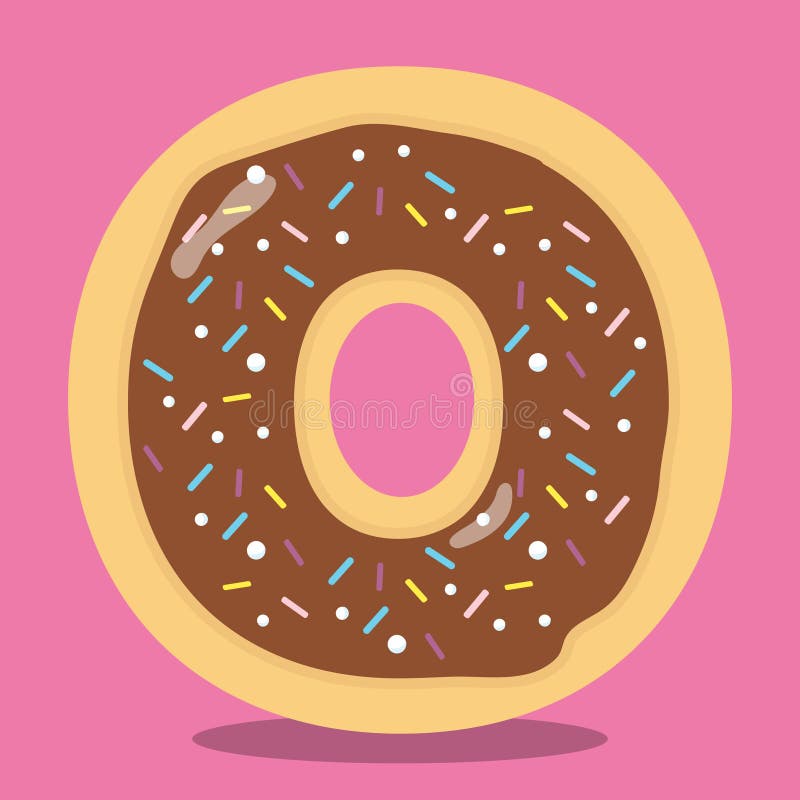 Yummy Chocolate Donut Alphabet O 15 Stock Vector - Illustration of ...