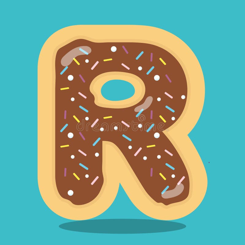 Yummy Chocolate Donut Alphabet X 24 Stock Vector - Illustration of ...