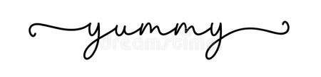 YUMMY. Continuous Line Typography Text Stock Vector - Illustration of ...