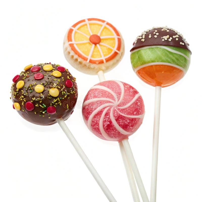Yummy and Delicious Lollipops on White Background Stock Illustration ...