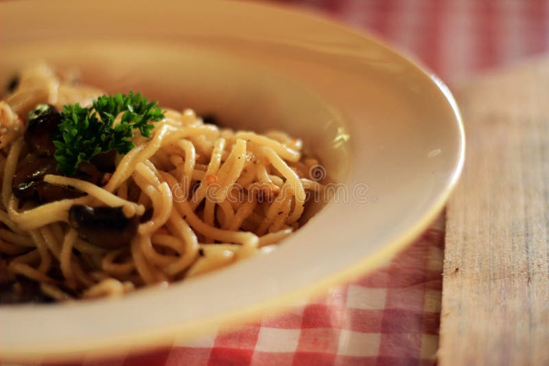 Yummy and Delicious Spaghetti on the Plate Stock Photo - Image of close ...