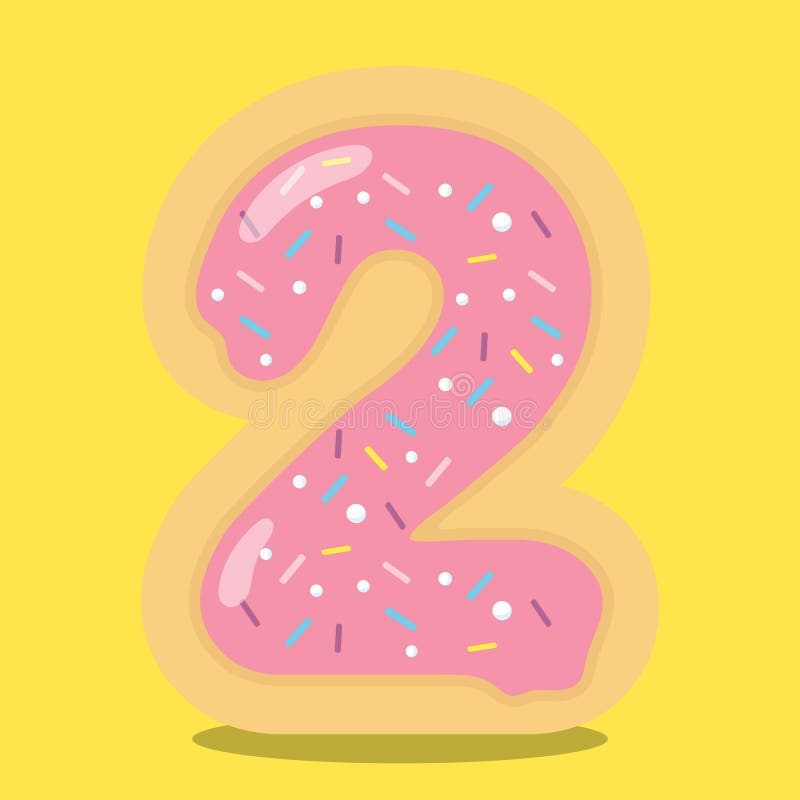 Yummy donut number 02 stock vector. Illustration of number - 197990569