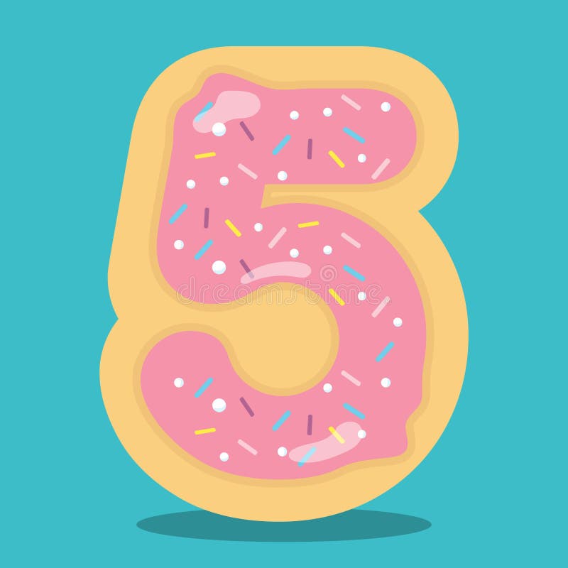 Yummy donut number 05 stock vector. Illustration of yummy - 197990572