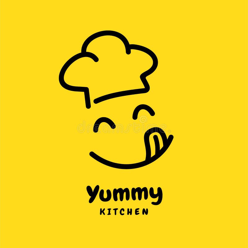 Yummy Face Chef Character Logo Design Stock Vector - Illustration of ...