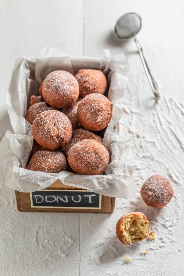 Yummy and Fresh Mini Doughnuts Ready To Eat Stock Photo - Image of ...