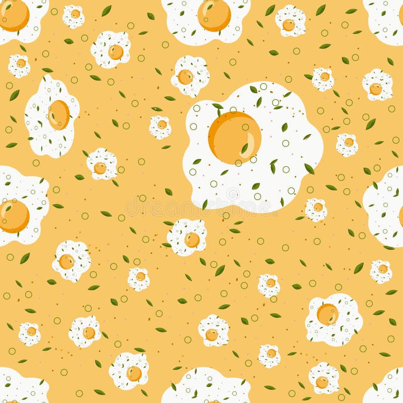 Yummy Fried Egg Seamless Pattern. Background for Your Design, Fabric ...