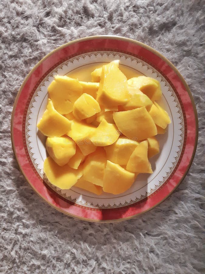 Yummy mango on the plate. stock image. Image of mango - 202880837