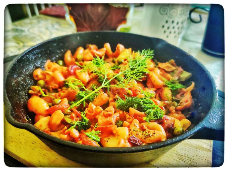 Yummy Red pasta sizzler stock image. Image of food, sizzler - 274204691