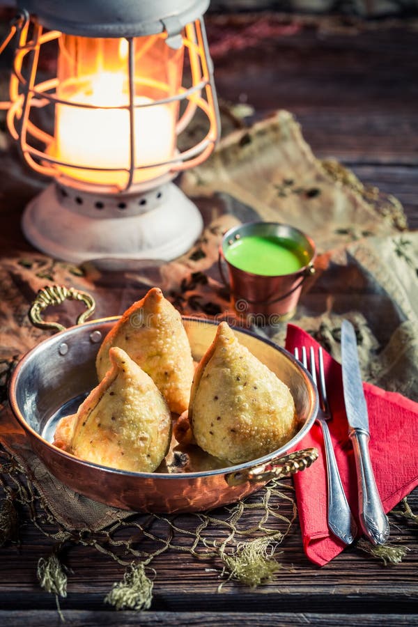 Yummy Samosa with Vegetables and Meat Stock Image - Image of spicy ...