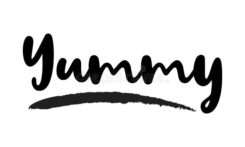 Yummy Stylish Typography Text Lettering Phrase Vector Design Stock ...